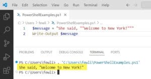 PowerShell Variables in Quotes