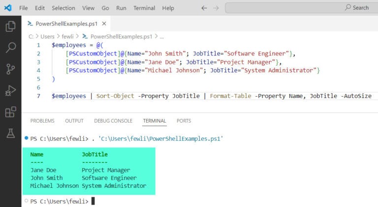How to Use Sort With Format-Table in PowerShell?