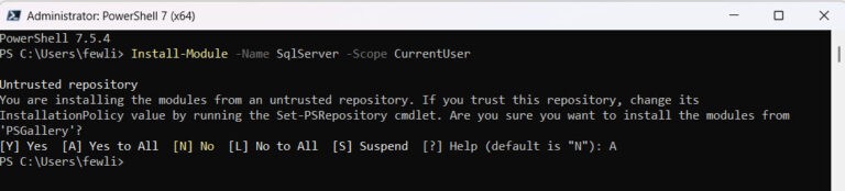 install-module is not recognized as an internal or external command